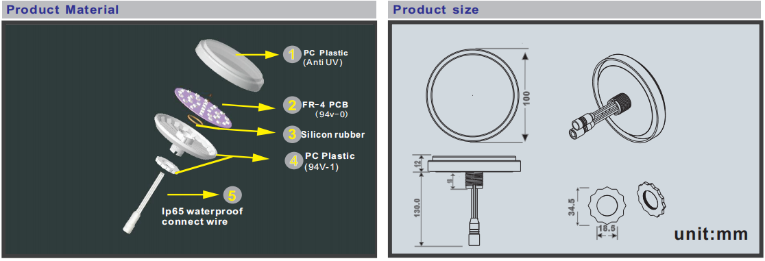 IP68 72LEDS Programmable RGB funfair led light